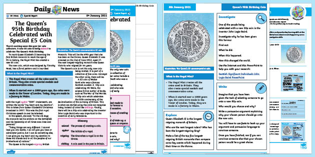 Her Majesty's Birthday Comprehension Pack | Twinkl Resources