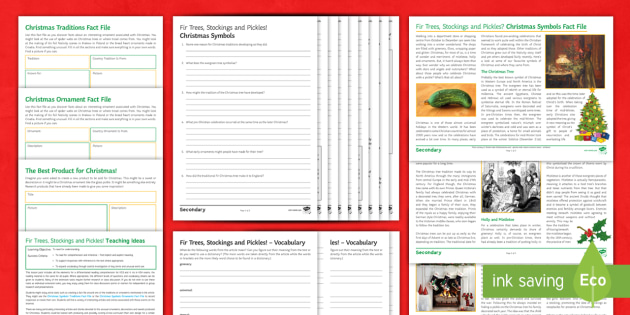 Fir Trees, Stockings and Pickles! Christmas Symbols Differentiated Reading
