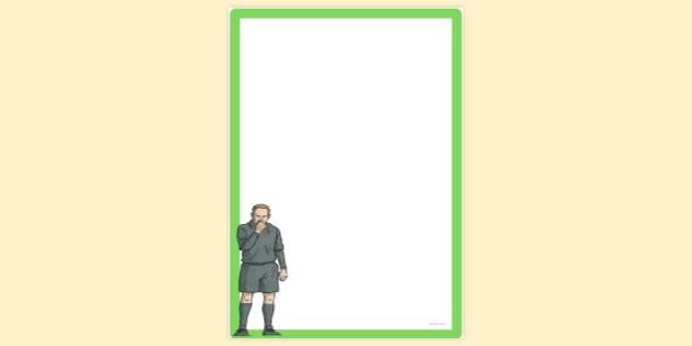 FREE! - Simple Blank Rugby Referee Page Border | Page Borders | Twinkl