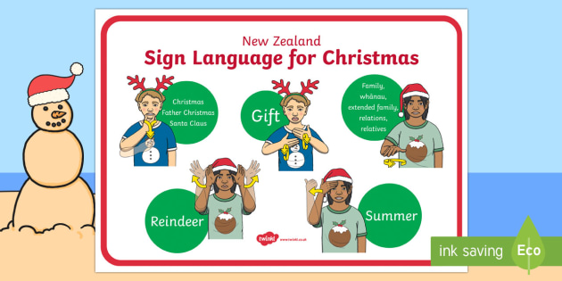 New Zealand Sign Language Christmas Display Poster
