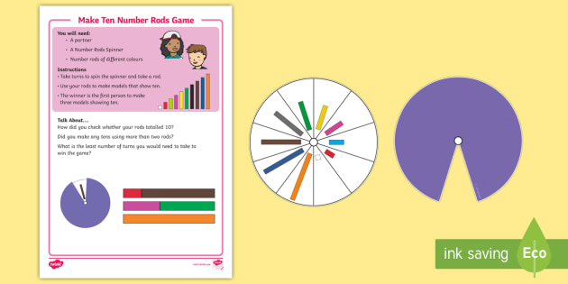 KS1 Make Ten Number Rods Game Game (teacher made)