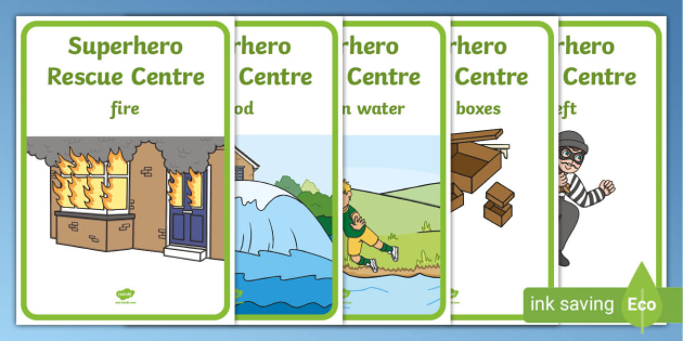 Superhero Rescue Centre Role Play Whats Your Emergency Poster