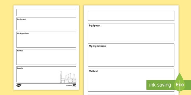 Experiment Recording Worksheet - life science, physical science, earth