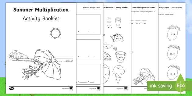 Summer Multiplication Activity Booklet (teacher made)