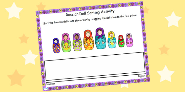 Russian Doll Size Ordering Activity for IWB