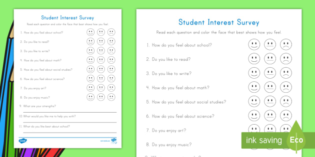 Back to School Student Interest Survey (teacher made)