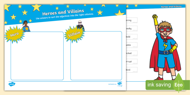 Heroes and Villains Sorting Activity