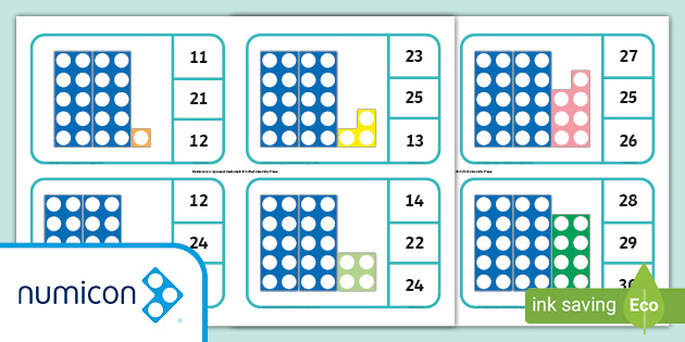 Numicon Shapes 21-30 Place Value Matching Game