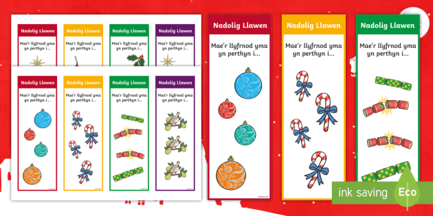 Editable Christmas Bookmarks (Welsh)