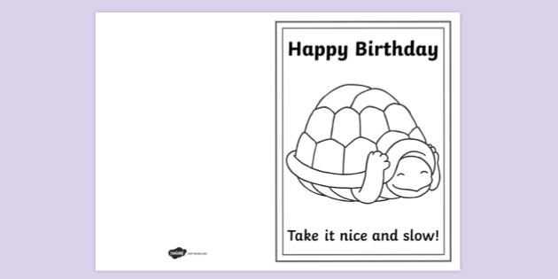 Tortoise Card Colouring Activity | Printable Resources