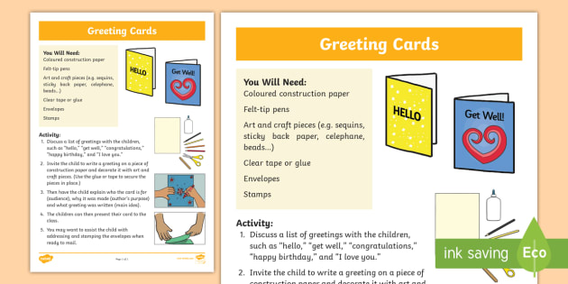 Greeting Cards Activity (teacher made)