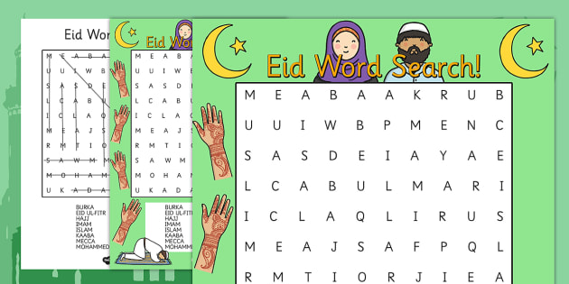 Eid Word Search - eid, word search, keywords, celebration