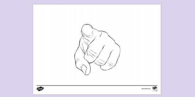 Pointing Finger | KS1 Colouring Sheets | Twinkl Resources