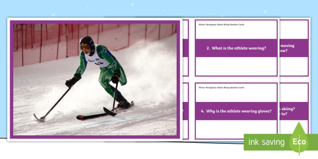 Winter Olympics - Para Alpine Skiing Scene and Question Cards
