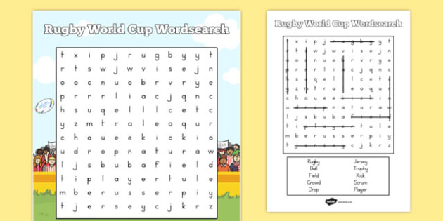 Rugby World Cup Wordsearch