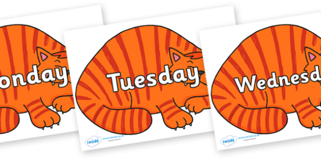 FREE! - Days of the Week on Hullabaloo Cat to Support Teaching on Farmyard