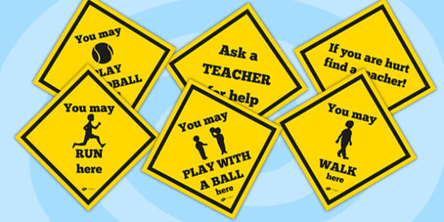 Yellow Safety Display Signs (teacher made)