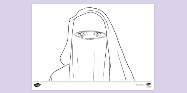 Niqab Colouring Sheet | Colouring Sheets (teacher made)
