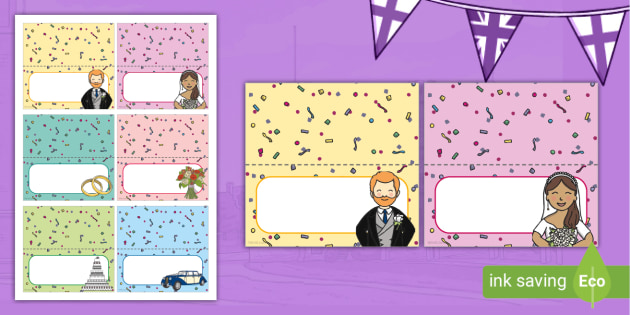 Wedding Party Place Name Table Labels (teacher made)