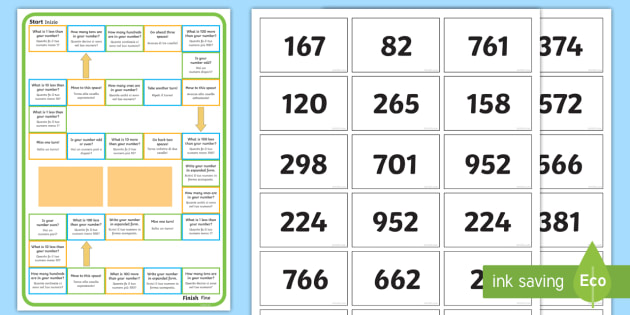 Place Value Board Game English/Italian