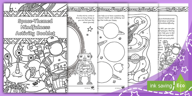 Space-Themed Mindfulness Activity Booklet (teacher made)