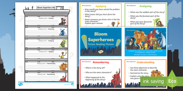 Bloom's Superhero Reading Resource Pack (teacher made)