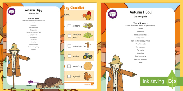 Autumn I Spy-Sensory Bin and Prompt Card Pack (teacher made)