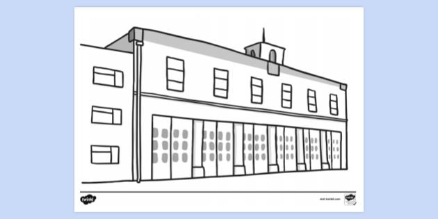 FREE! - Fire Station Colouring | Colouring Sheets