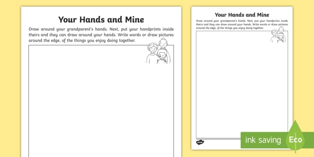 KS1 Your Hands and Mine Worksheet / Worksheet (teacher made)