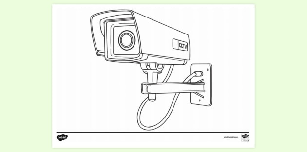 FREE! - CCTV Camera Colouring Sheet | Colouring Sheets