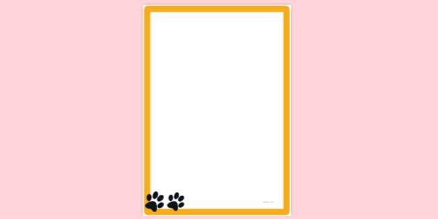 FREE! - Simple Animal Paw Prints Page Border | Page Borders | Twinkl