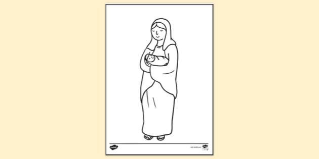 FREE! - Mary Colouring Sheet | Colouring Sheets