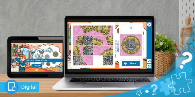 British Money: Coins Picture Slider Interactive Puzzle Game