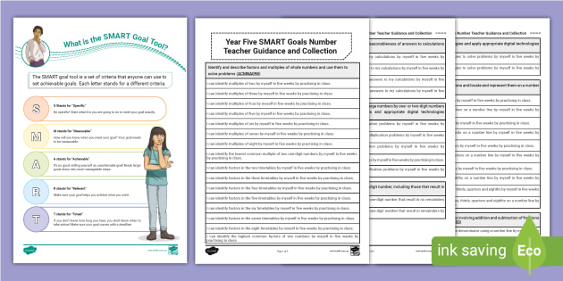 Year 5 SMART Goals Number and Algebra Teacher Guidance and Collection