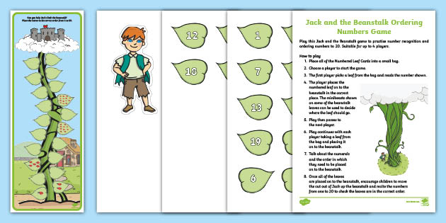 👉 Jack and the Beanstalk Ordering Numbers Game