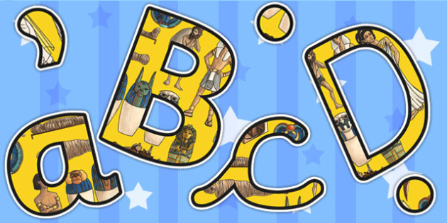 Ancient Egypt Themed Size Editable Display Lettering - egypt