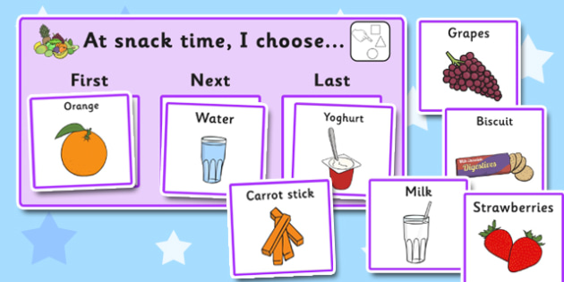 At Snack Time I Choose Choice Cards (teacher made)