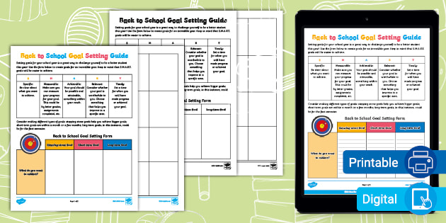 Back to School Goal Setting Activity (teacher made)