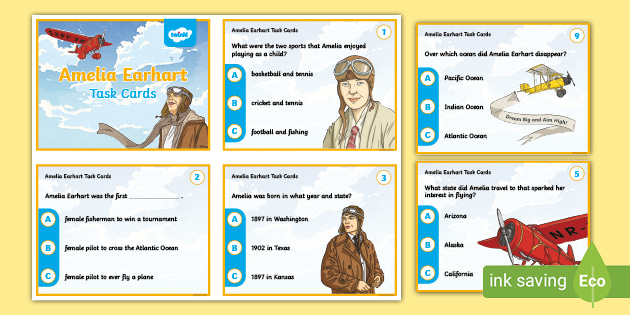 Amelia Earhart Task Cards (teacher made)