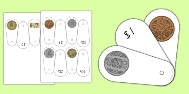 New Zealand Money Coin Fan (teacher made)