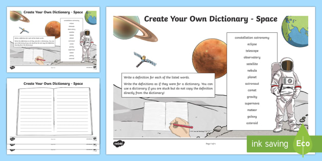 Your Own Dictionary – Words of the Solar System definition