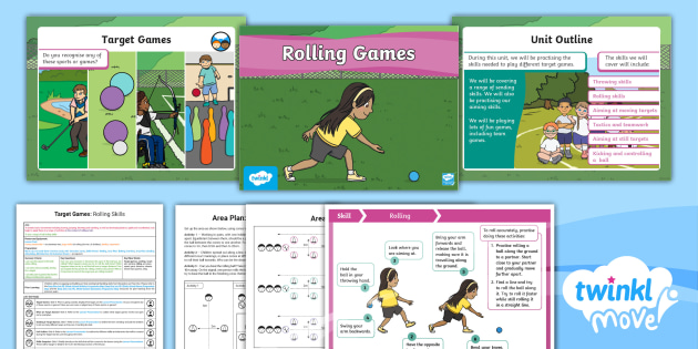 Twinkl Move PE KS1 Target Games: Lesson 1 Rolling Skills