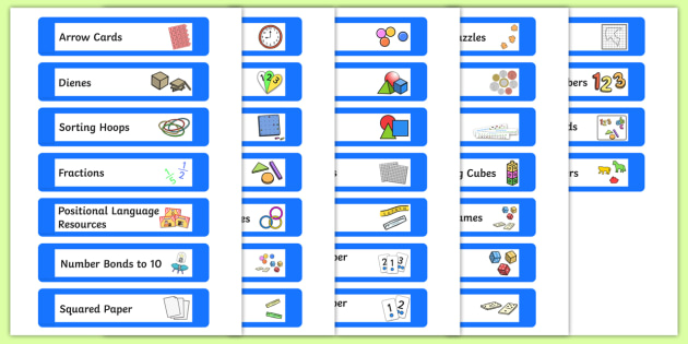 Maths Area Gratnells Tray Labels (Teacher-Made)