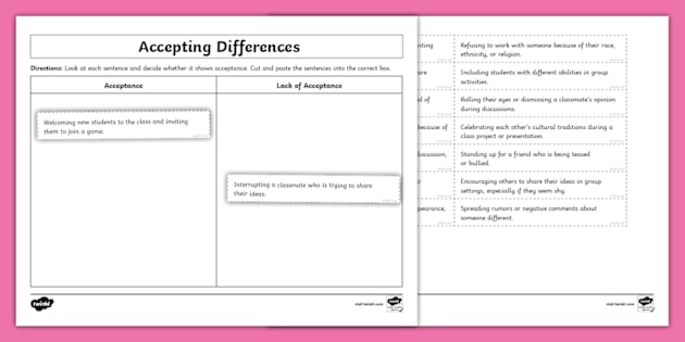 accepting differences examples