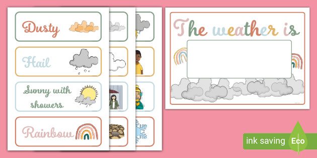 Muted Rainbow Themed Weather Display Pack (teacher made)