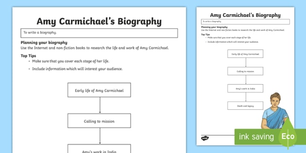 Amy Carmichael Biography Flowchart Step-by-Step Instructions - Northern
