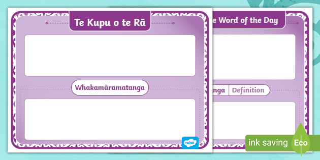 Te Kupu o te Rā (teacher made)