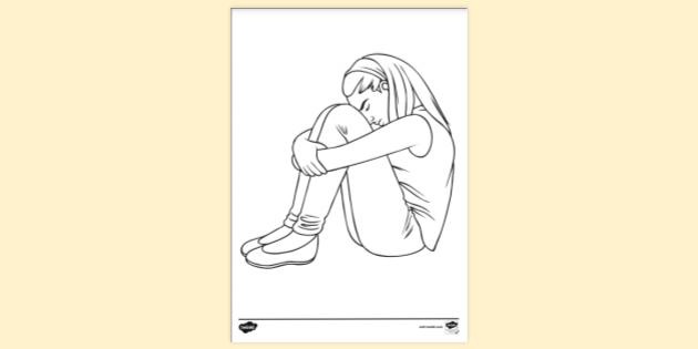 Sad Colouring | Colouring Sheets