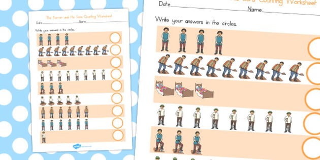 The Farmer and His Sons Counting Sheet (teacher made)