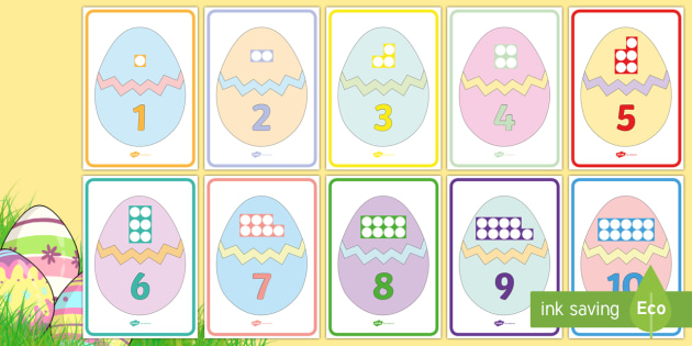 Easter Egg Number Shapes to 10 Display Posters